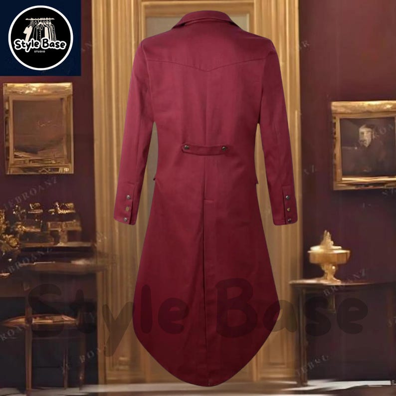 Handmade Men’s Burgundy Regency Tailcoat – 1800s British Wool Tailcoat ...