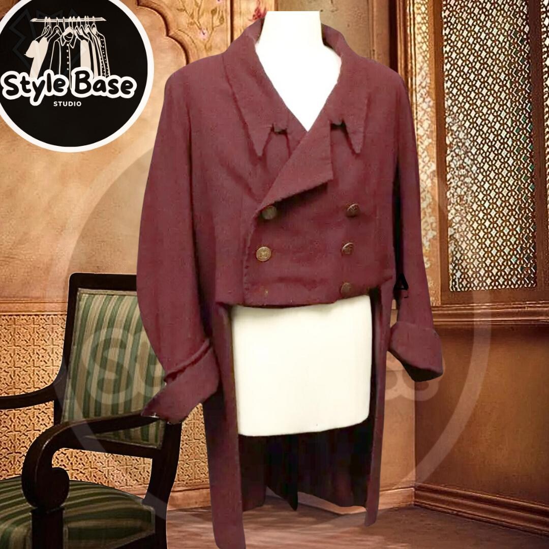 New Men's Burgundy Victorian Wool Tailcoat Early 19th Century Regency ...
