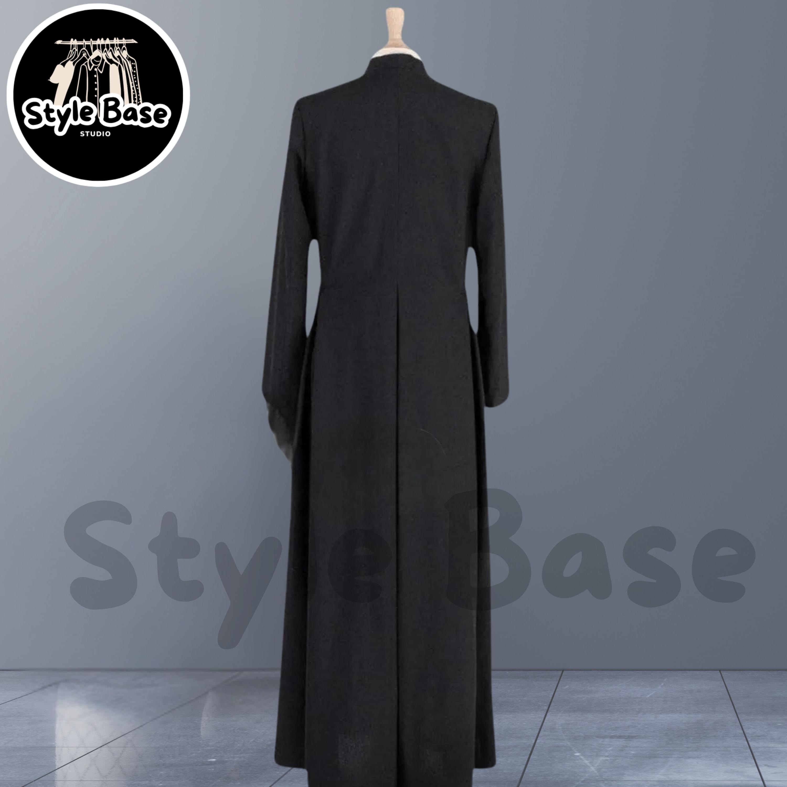 Black Roman Cassock - Custom Clergy Vestment - Liturgical Priest Robe ...