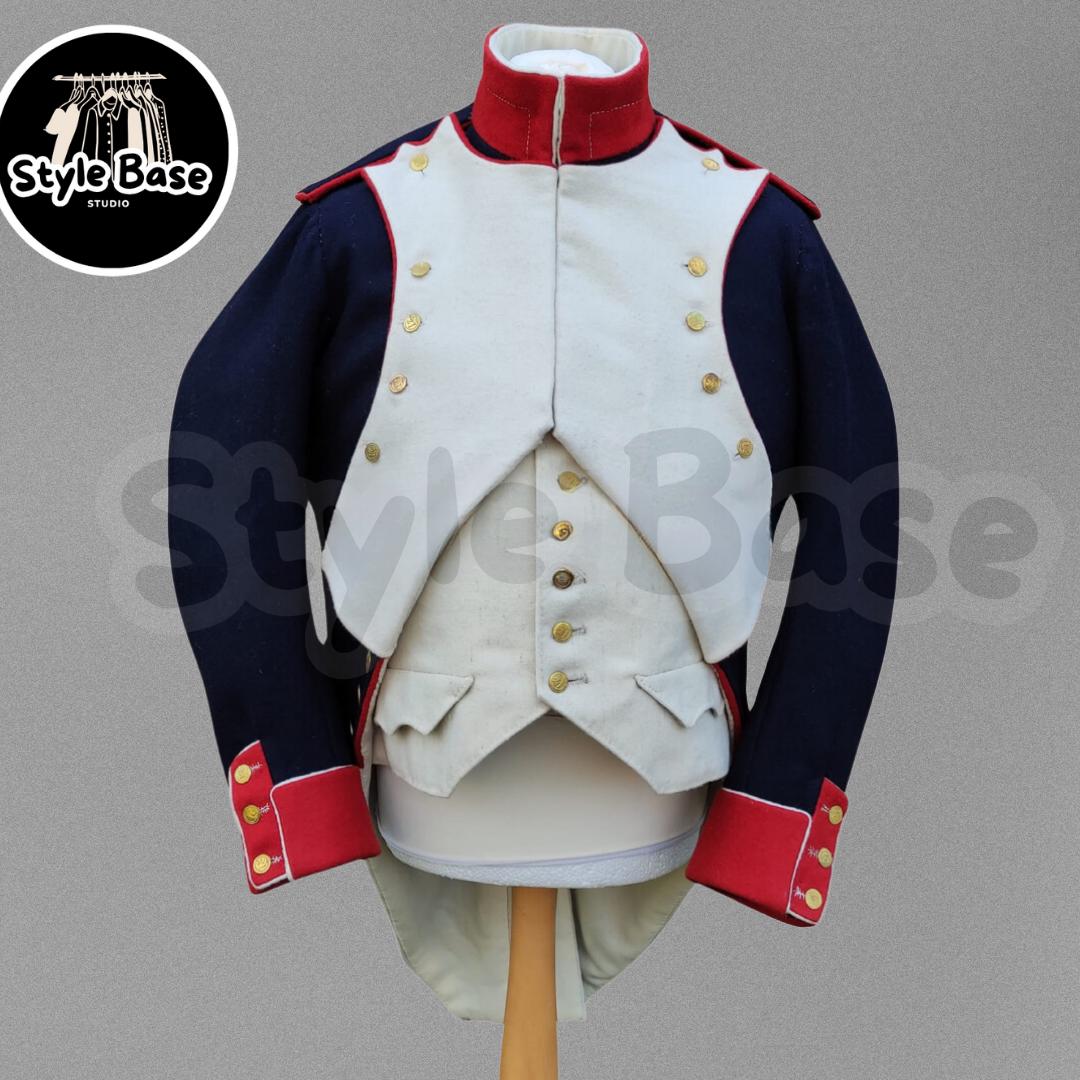 Men's Regency Military Tailcoat - Reproduction Blue British Napoleonic ...