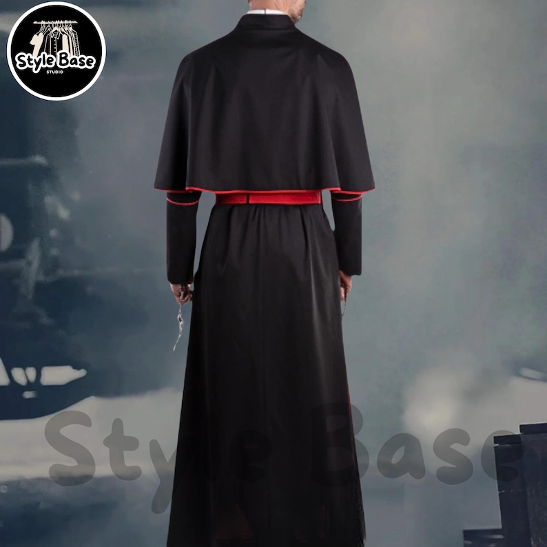 Traditional Black & Red Priest Cassock Robe - Clergy Vestment ...