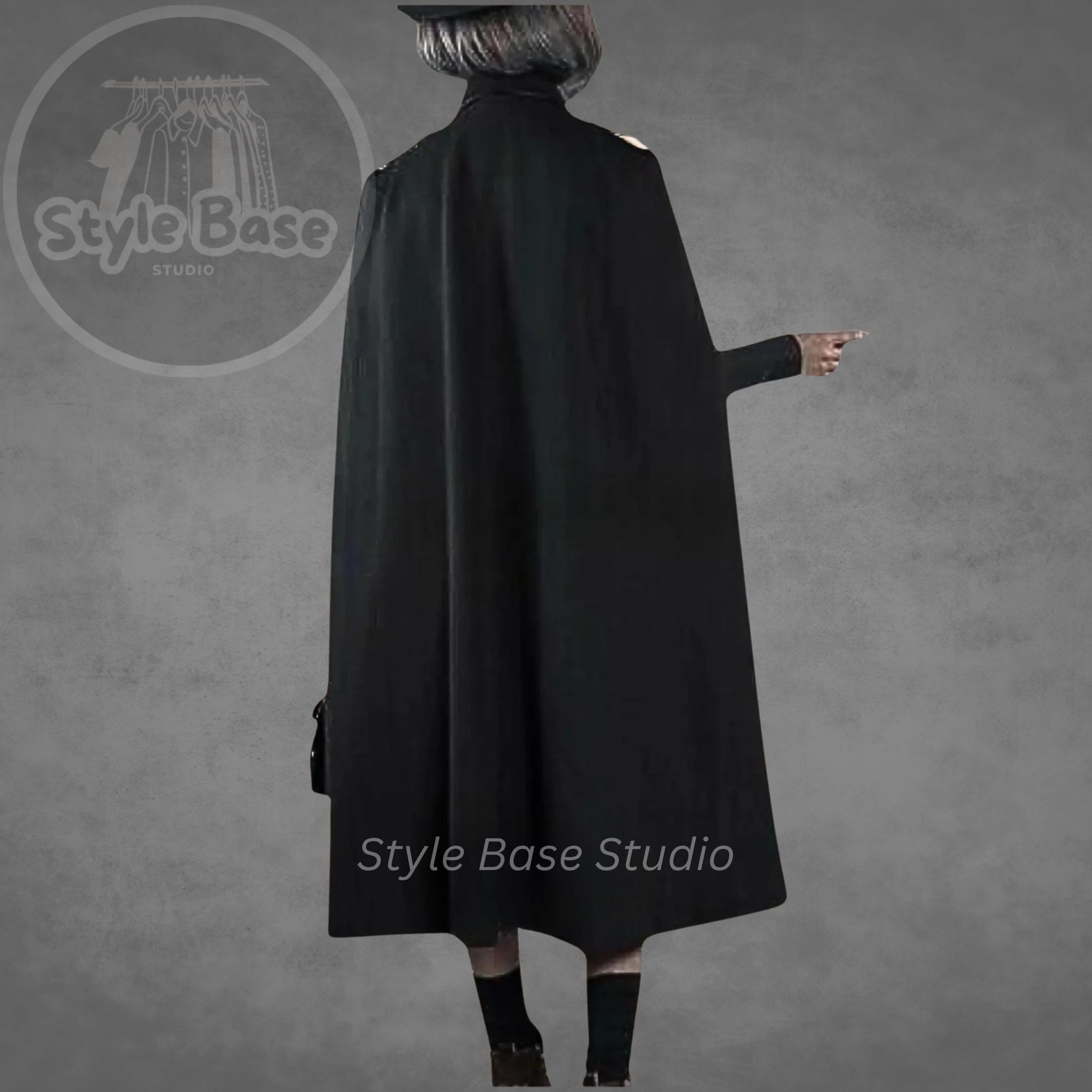 New Men's Black Replica Military Cape-griffin School Women Long Cloak ...