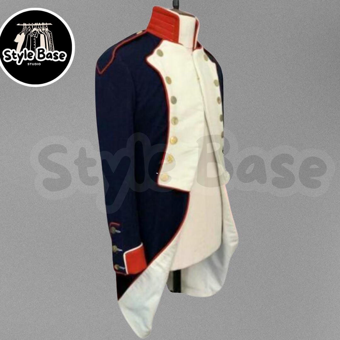 Men's Regency Military Tailcoat - Reproduction Blue British Napoleonic ...