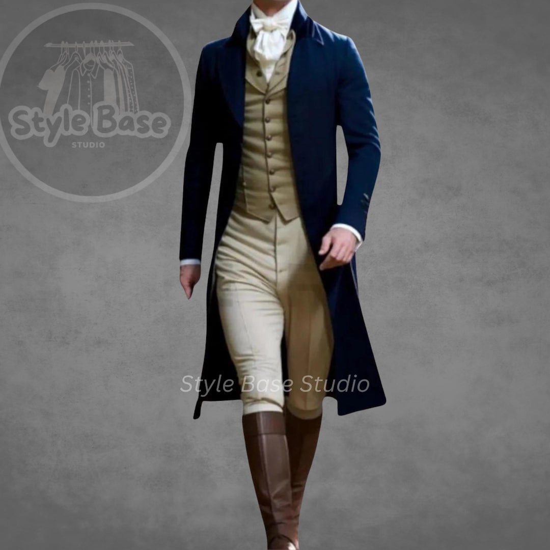 Men's Dark Blue Regency Tailcoat - Custom Tailored 1800's Style ...