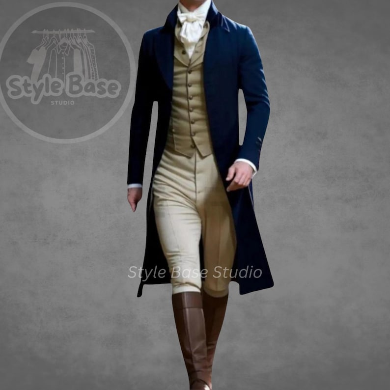 Brand New Mr. Darcy Men's Dark Blue Regency Tail Coat - Custom Tailored ...