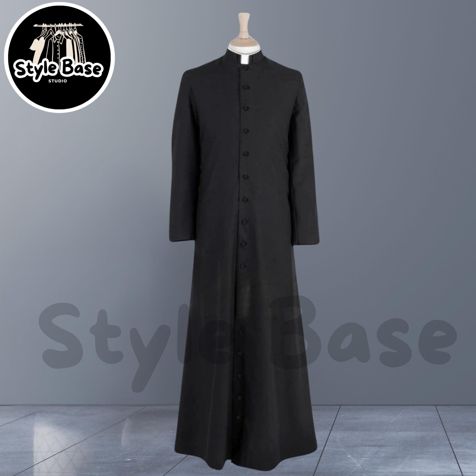 Black Roman Cassock - Custom Clergy Vestment - Custom Tailored ...
