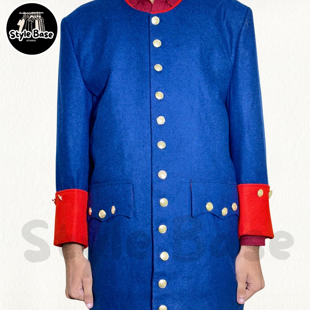 18th Century Mens Military Cavalry Officer Costume custom-tailored Blue ...