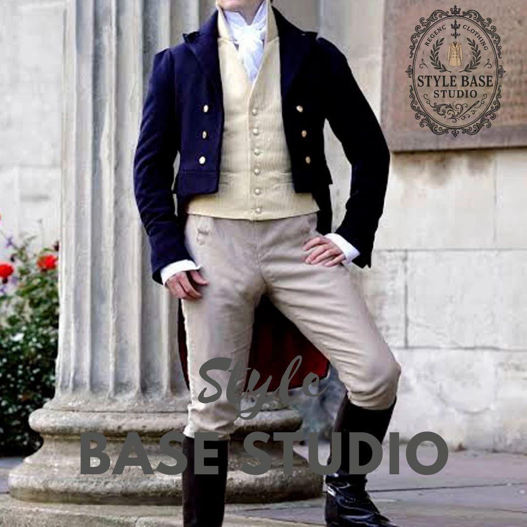 Men's Navy Blue Regency Tailcoat - 18th Century Regency Era Coat ...
