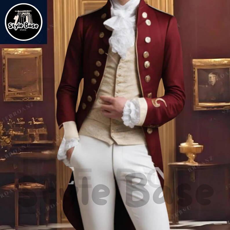 Handmade Men’s Burgundy Regency Tailcoat – 1800s British Wool Tailcoat ...