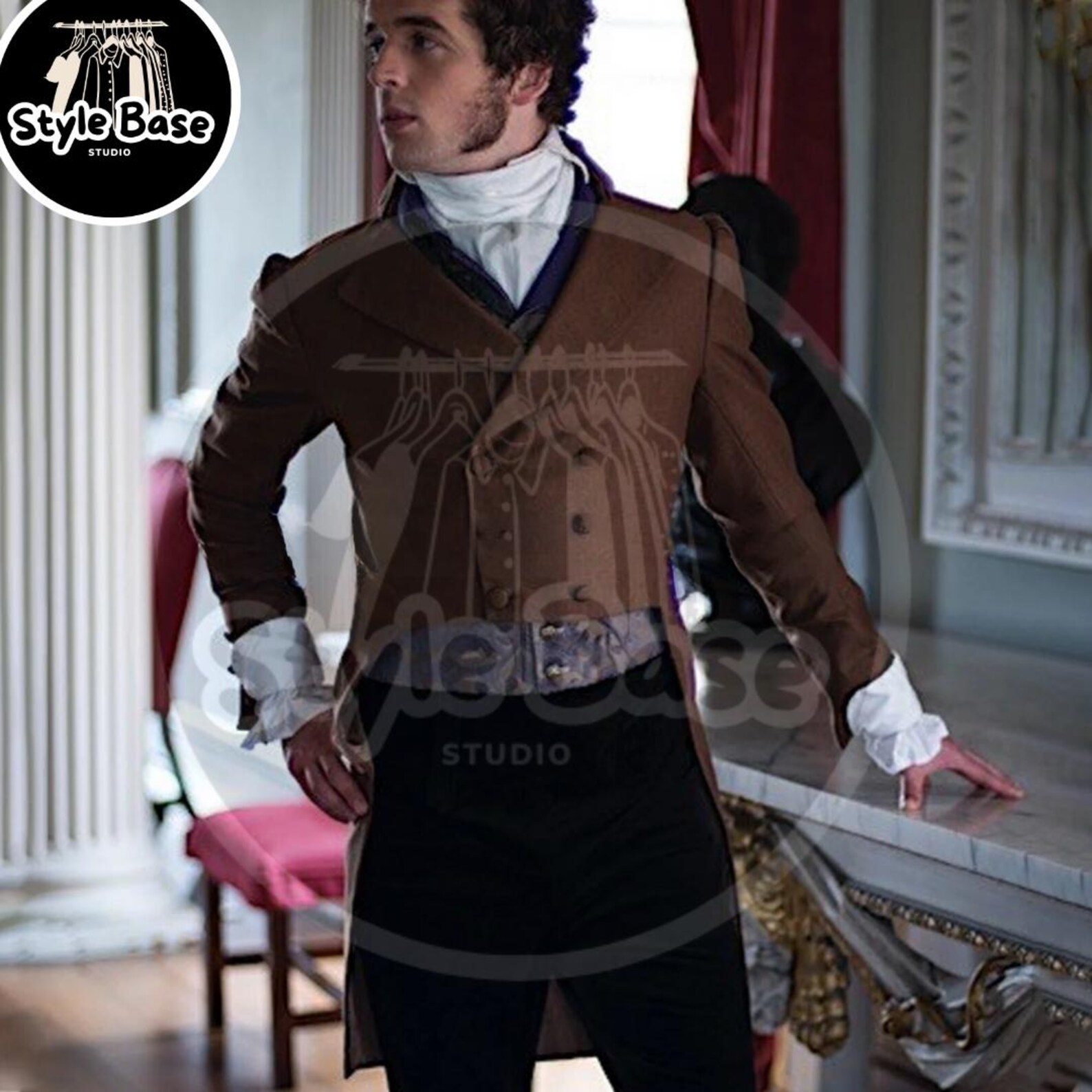 New Men's Brown Wool Regency Coat - Military Tailcoat - Anthony ...