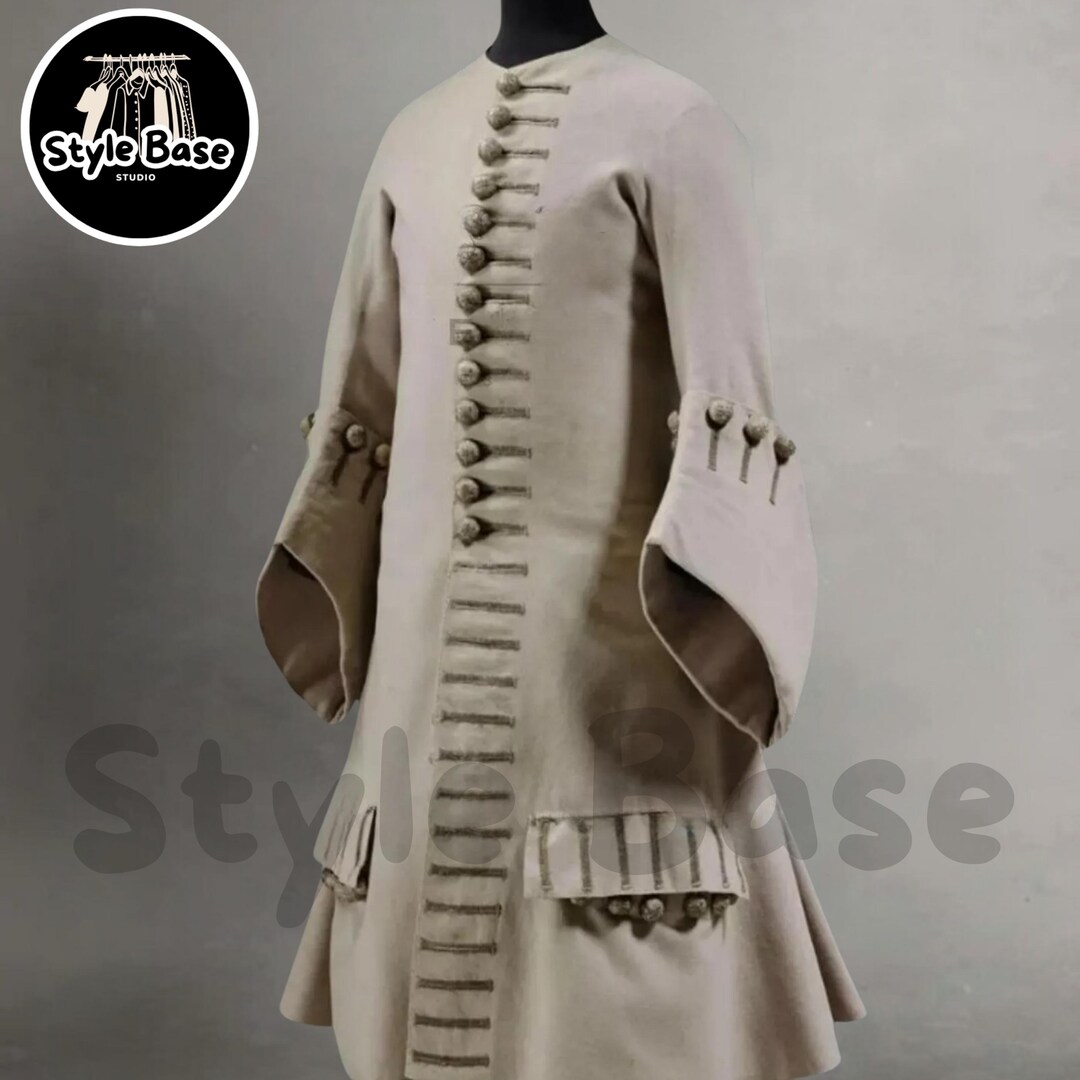 New Military Off-white Wool Long Frock Coat – Regency Vintage Trench ...