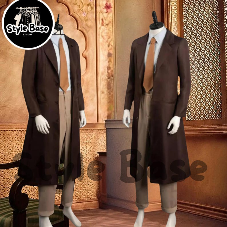 Oppenheimer Movie Cosplay Costume - Men's Brown 1940s Vintage Suit ...