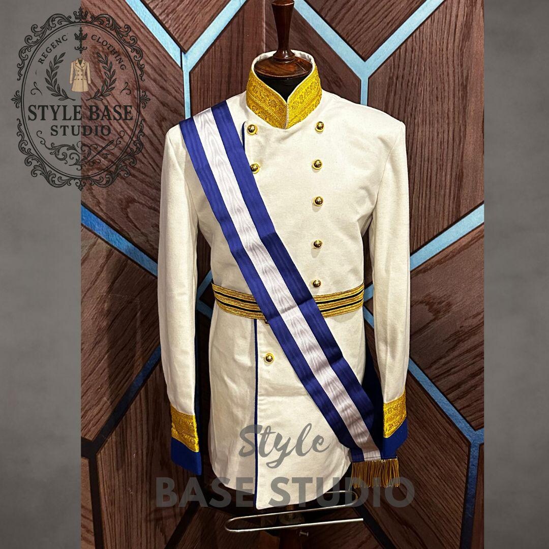 Men's White Military Parade Jacket – Regal Officer Uniform – Vintage ...