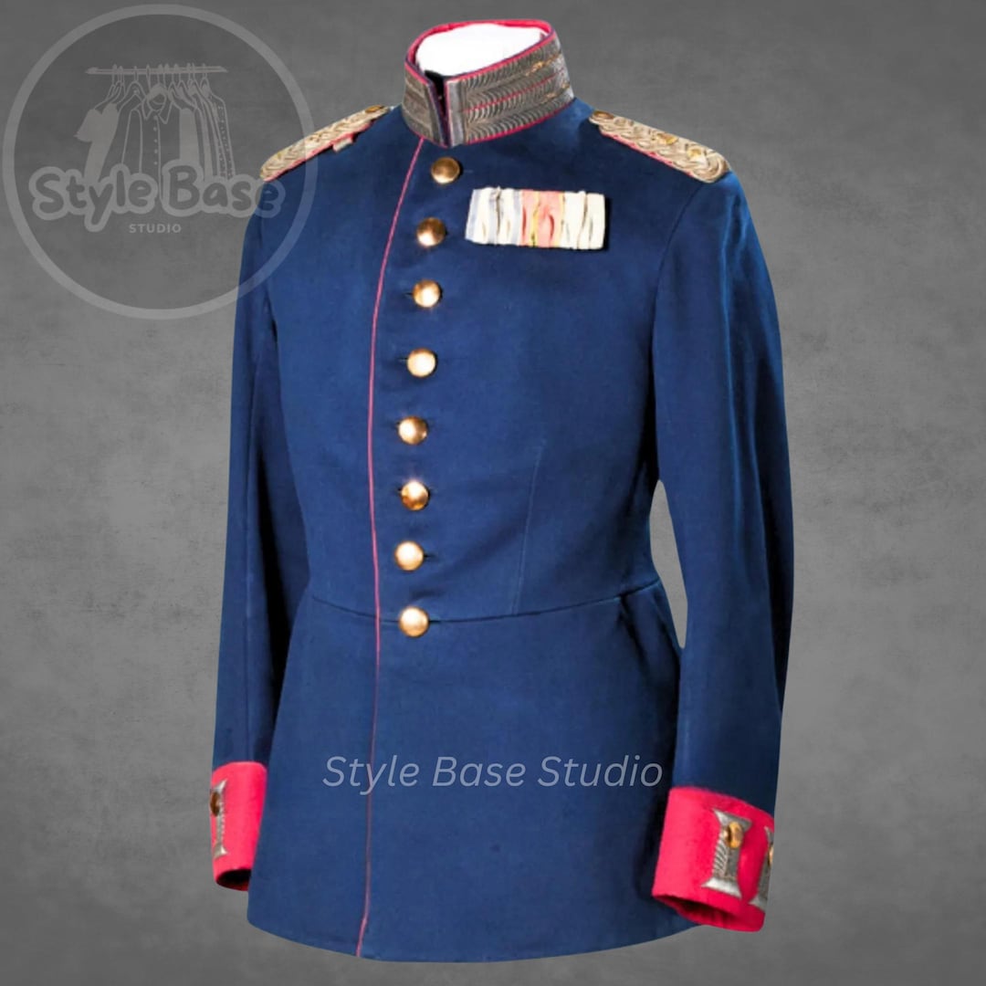 Men's Grenadier Regiment Guard Navy Blue Military Officer's Jacket - Vintage-inspired Long Coat ...