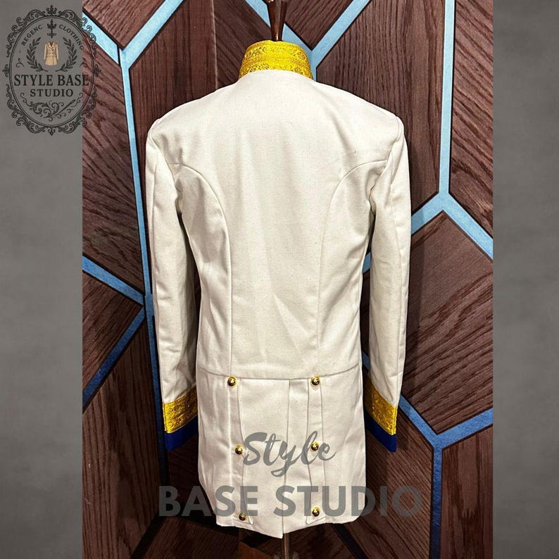 Men's White Military Parade Jacket – Regal Officer Uniform – Vintage ...