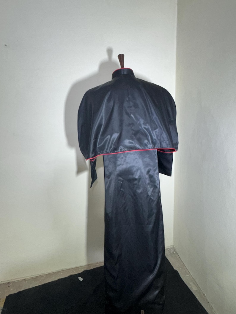 Traditional Black & Red Priest Cassock Robe - Clergy Vestment ...