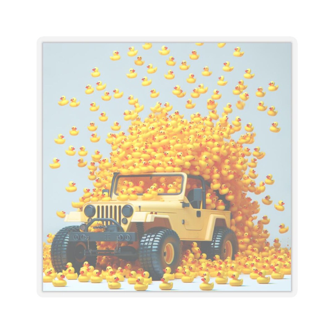 Yellow Jeep Kiss-cut Stickers, Rubber Duck Decals, Car Bumper Sticker ...