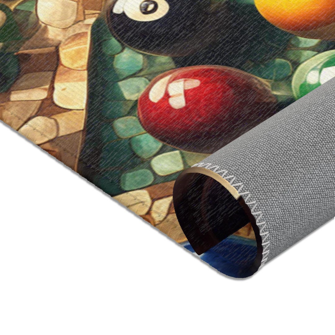 Area Rugs Billiard Pool Table With Sticks and Balls Gift for Him - Etsy