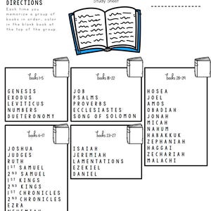 Old Testament Books of the Bible Memory Resources Printable Packet for ...