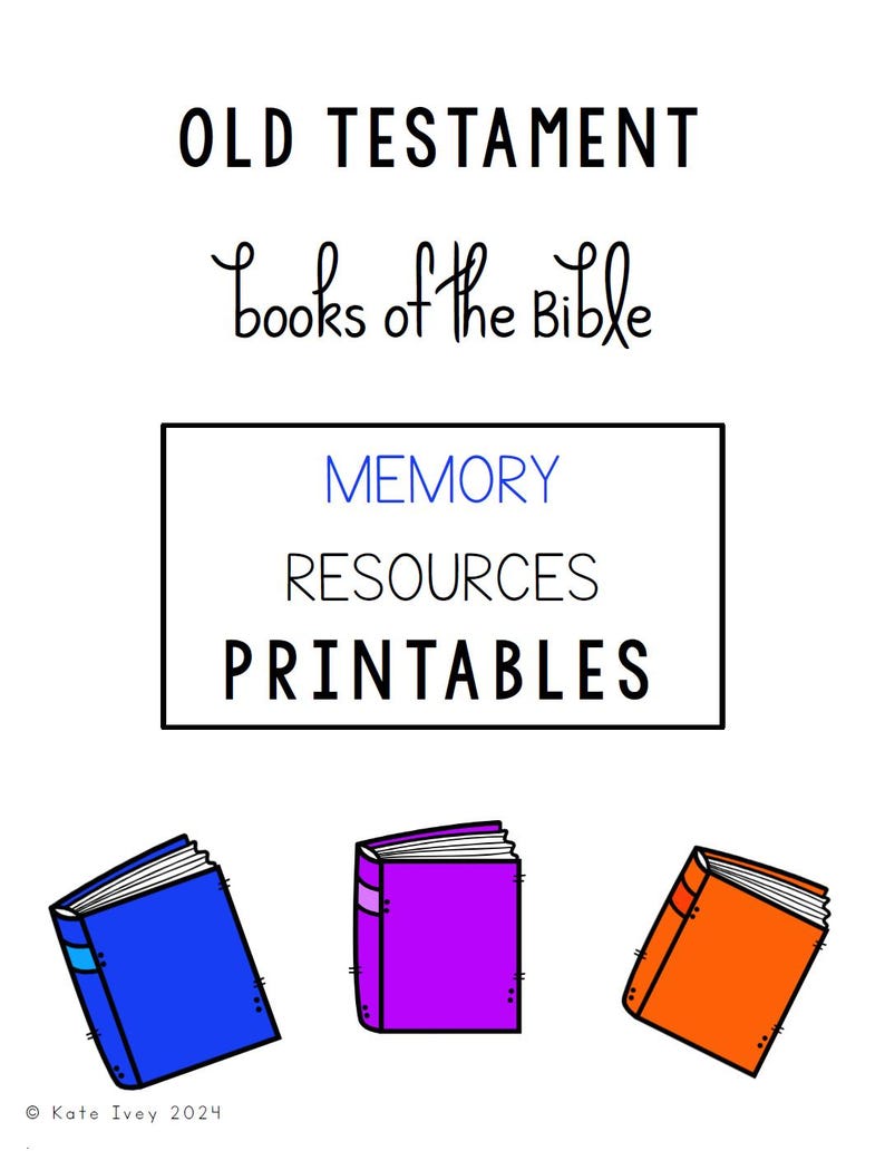 Old Testament Books of the Bible Memory Resources Printable Packet for ...