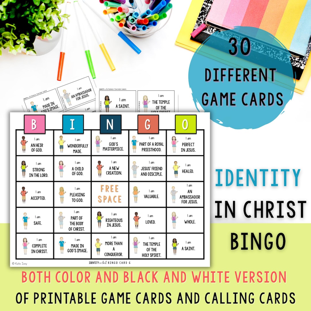 Identity in Christ Bingo Game | Kids Bible Activity (printable BINGO ...