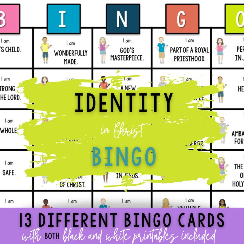 Identity in Christ BINGO Game - Etsy