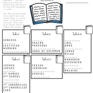 Old Testament Books of the Bible Memory Resources Printable Packet for ...