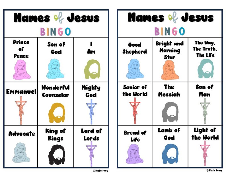 Bible Games, Names of Jesus Bingo Game, Christmas Bingo, Kids Ministry ...