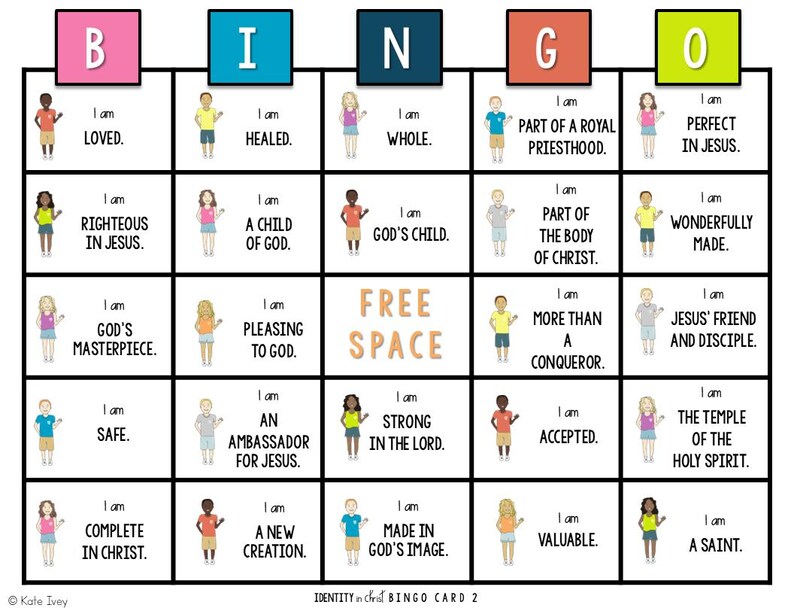 Identity in Christ BINGO Game - Etsy