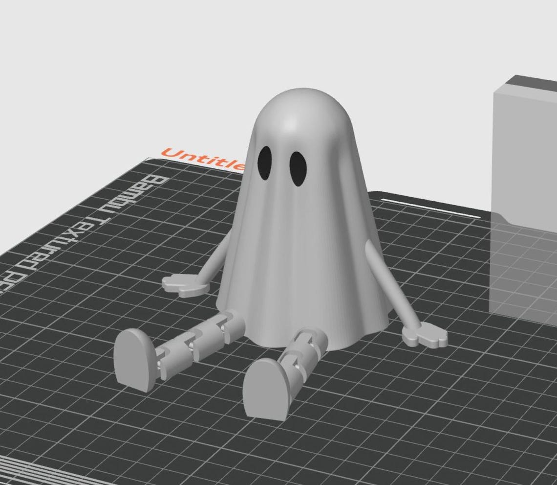 Ghost STL With Flexible Legs, Flexi Toy, Halloween Articulated, 3D ...