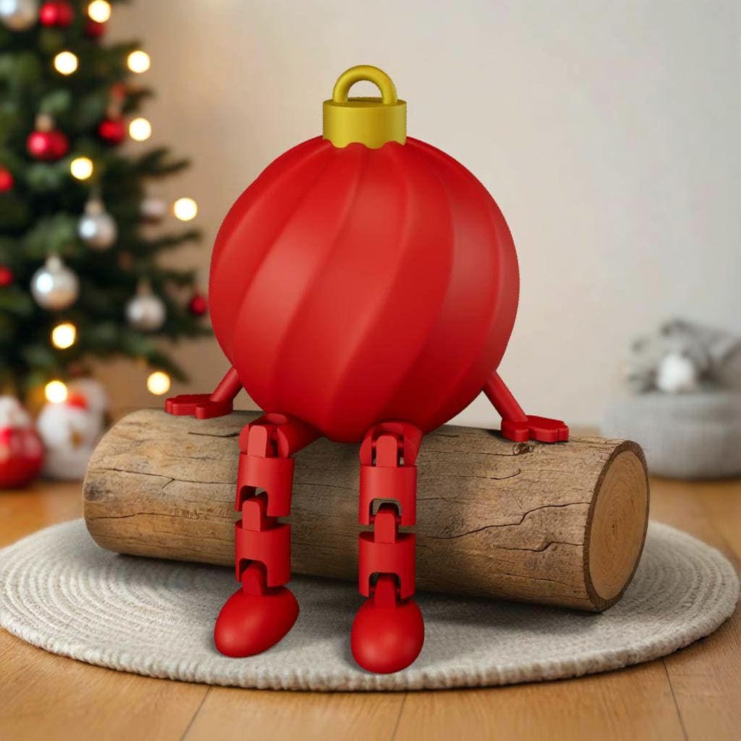 Christmas Ball STL With Flexible Legs, Flexi Toy, Articulated ...