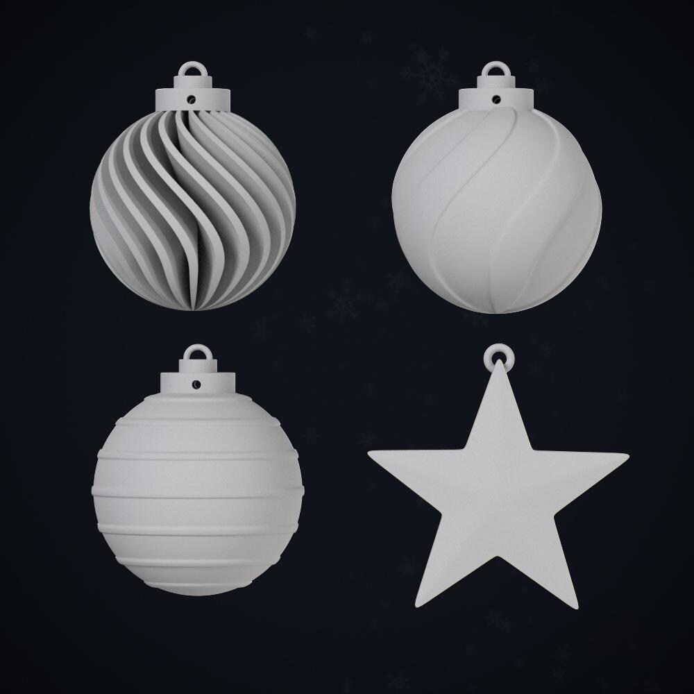 Modern Christmas Ball Set STL – 3D Printable File for Tree ...