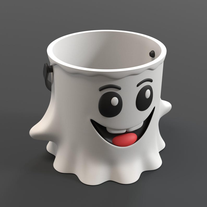 Ghost Candy Bucket STL File - 3D Printable Halloween Decoration - Trick ...
