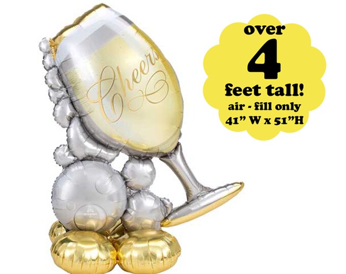 Champagne Cheers Balloon Air Fill Ready to Ship Airloonz - Etsy