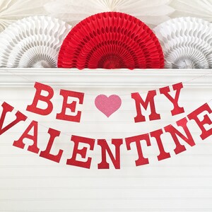 Glitter Be My Valentine Banner 5 inch Letters Valentines | Etsy