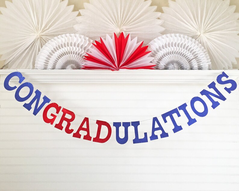 Glitter Graduation Banner 5 Inch Letters Congradulations - Etsy