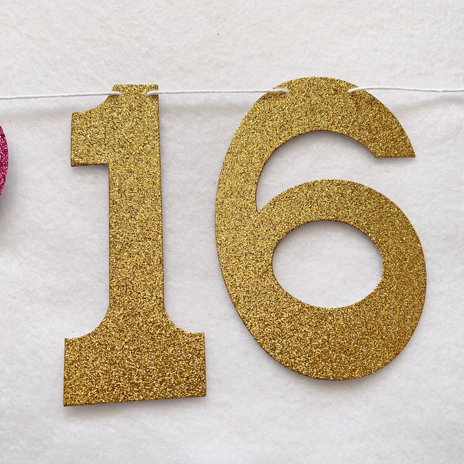 Sweet 16 Banner - Glitter 5 Inch Letters - Party Decor Sweet 16 Garland ...