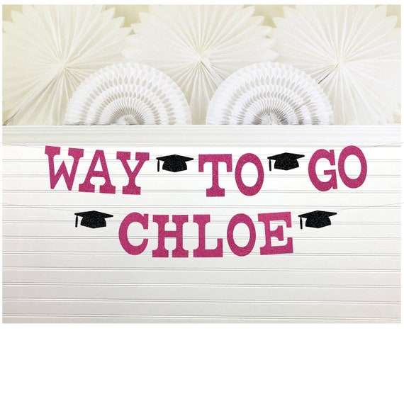 Graduation Party Banner - Glitter 5 inch Letters - Grad 2023 Custom ...