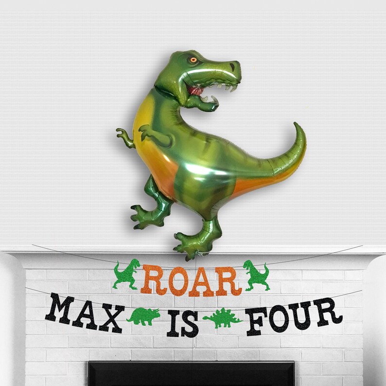 Roar I'm Four Banner Glitter 5 Inch Letters Custom - Etsy