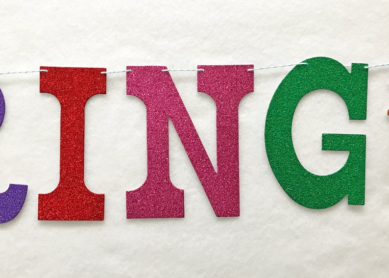 Glitter Spring Banner 5 Inch Letters Springtime Home - Etsy
