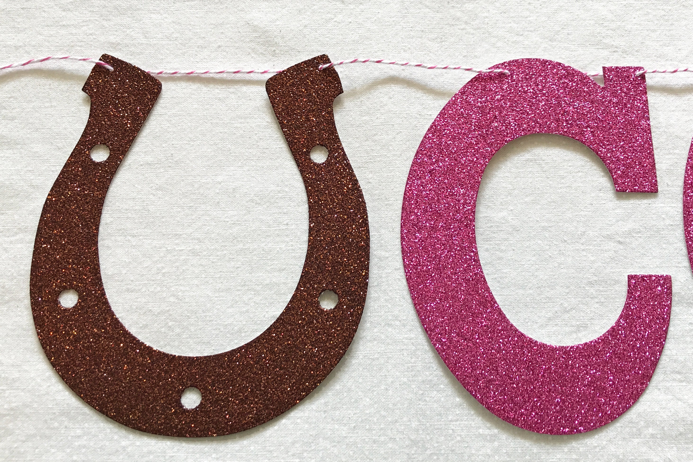 Little Cowgirl Glitter Banner 5 Inch Letters Western Baby | Etsy