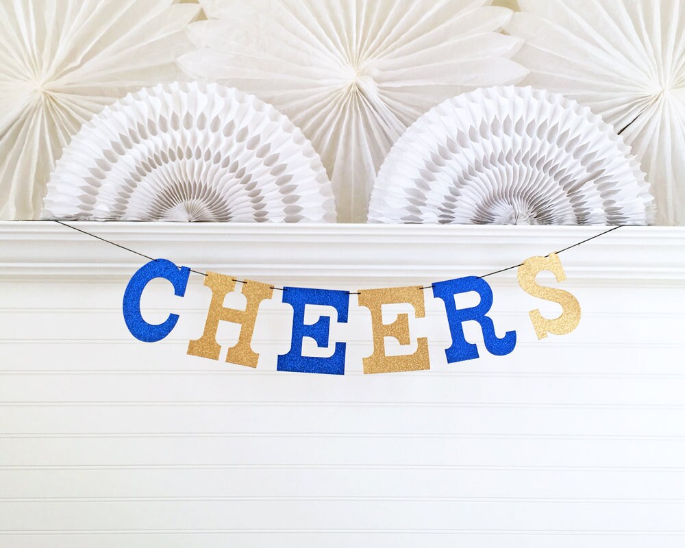 Cheers Banner Glitter 5 inch Letters Retirement | Etsy