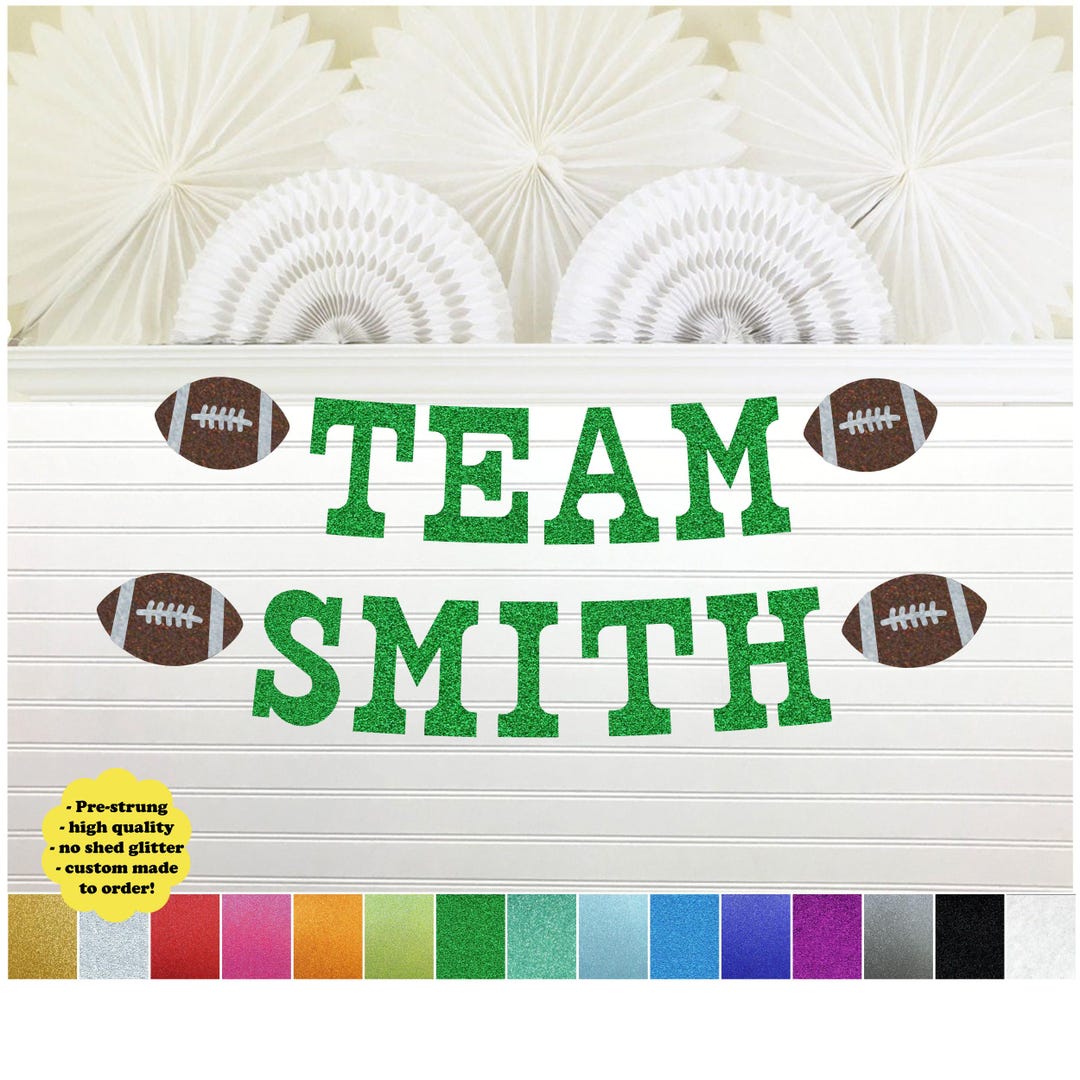 Football Baby Shower Banner - Glitter 5 Inch Letters - Sports Theme ...