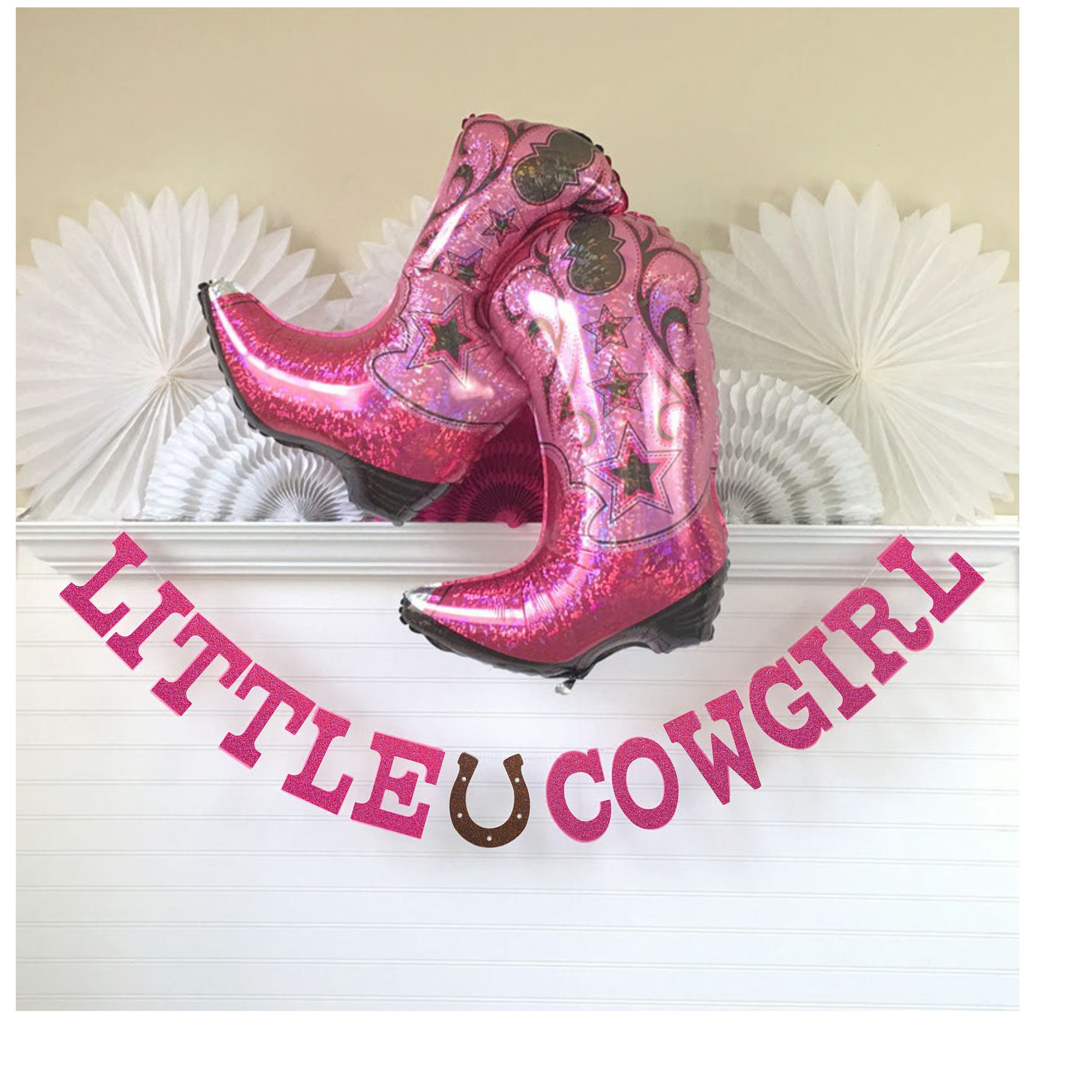 Little Cowgirl Glitter Banner 5 Inch Letters Western Baby | Etsy