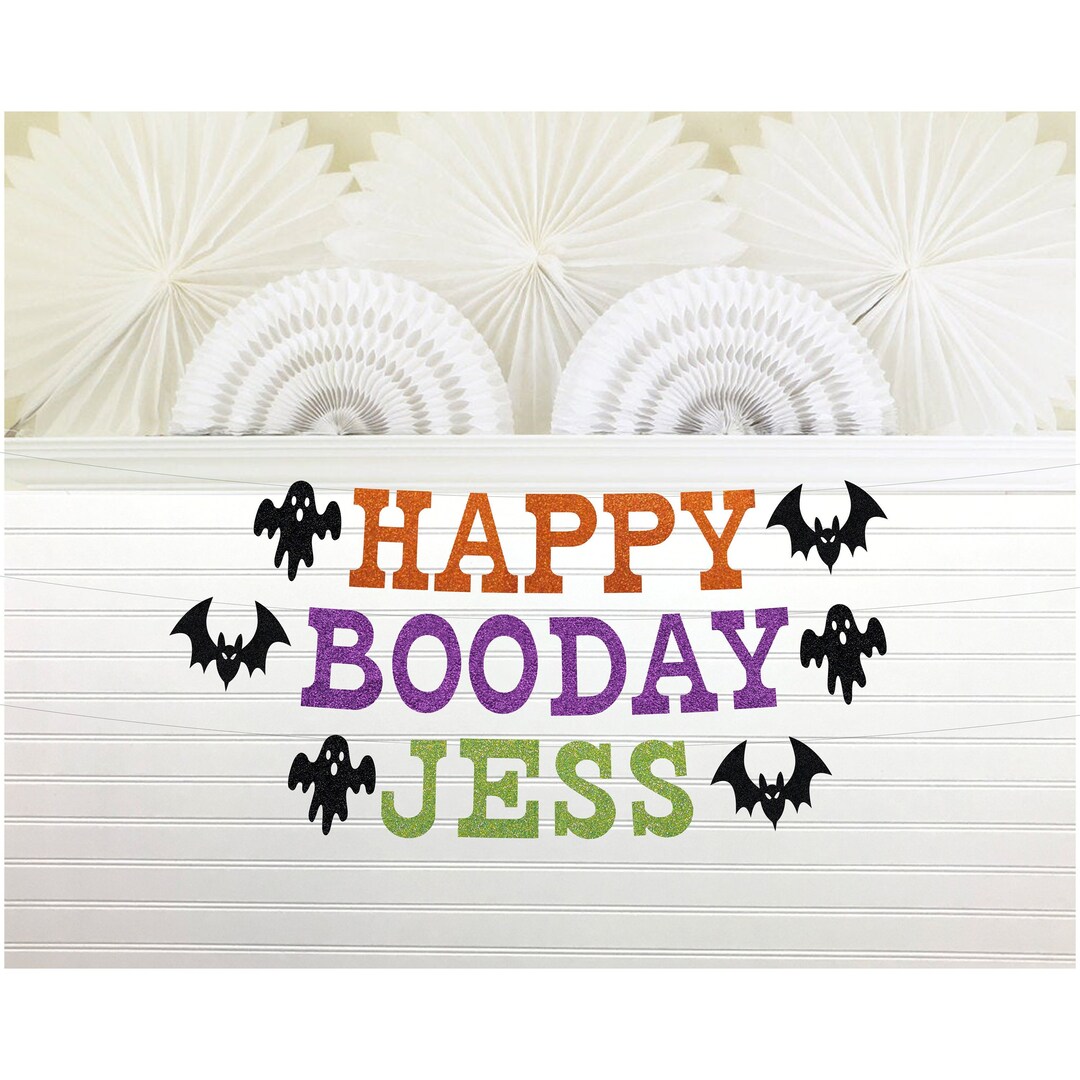 Happy Booday Banner Glitter 5 Inch Letter Halloween - Etsy