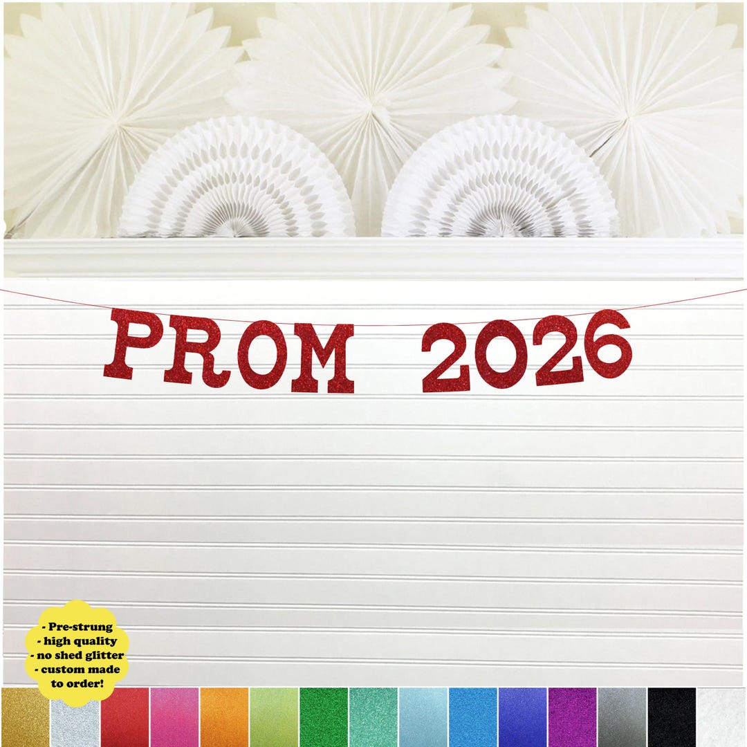 Prom 2026 Sign - Glitter 5 Inches Tall - Promenade Photos Senior Formal ...