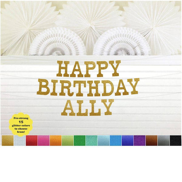 Gold Happy Birthday Letters - Etsy
