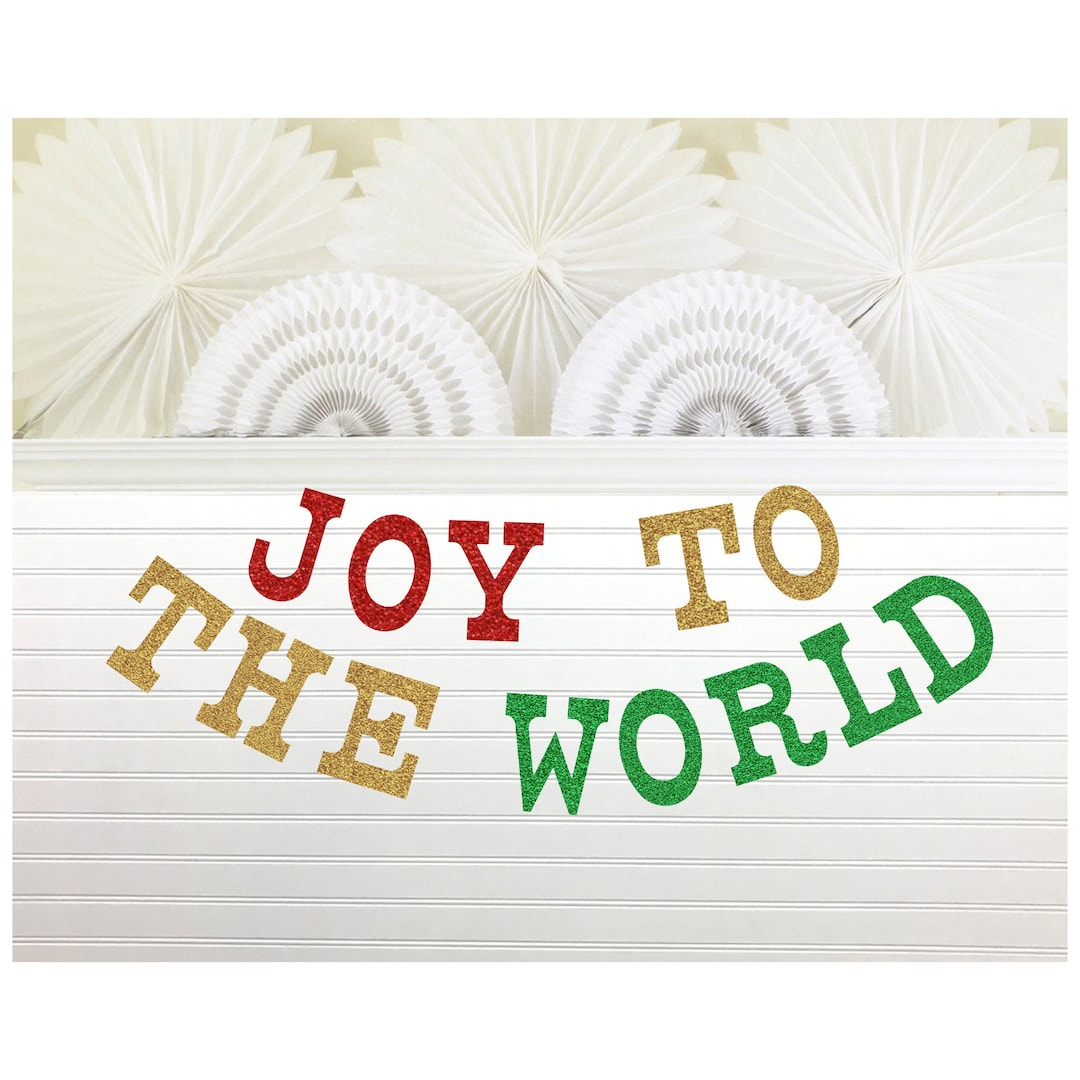 Joy to the World Banner Glitter 5 Inch Letters Christmas Garland ...