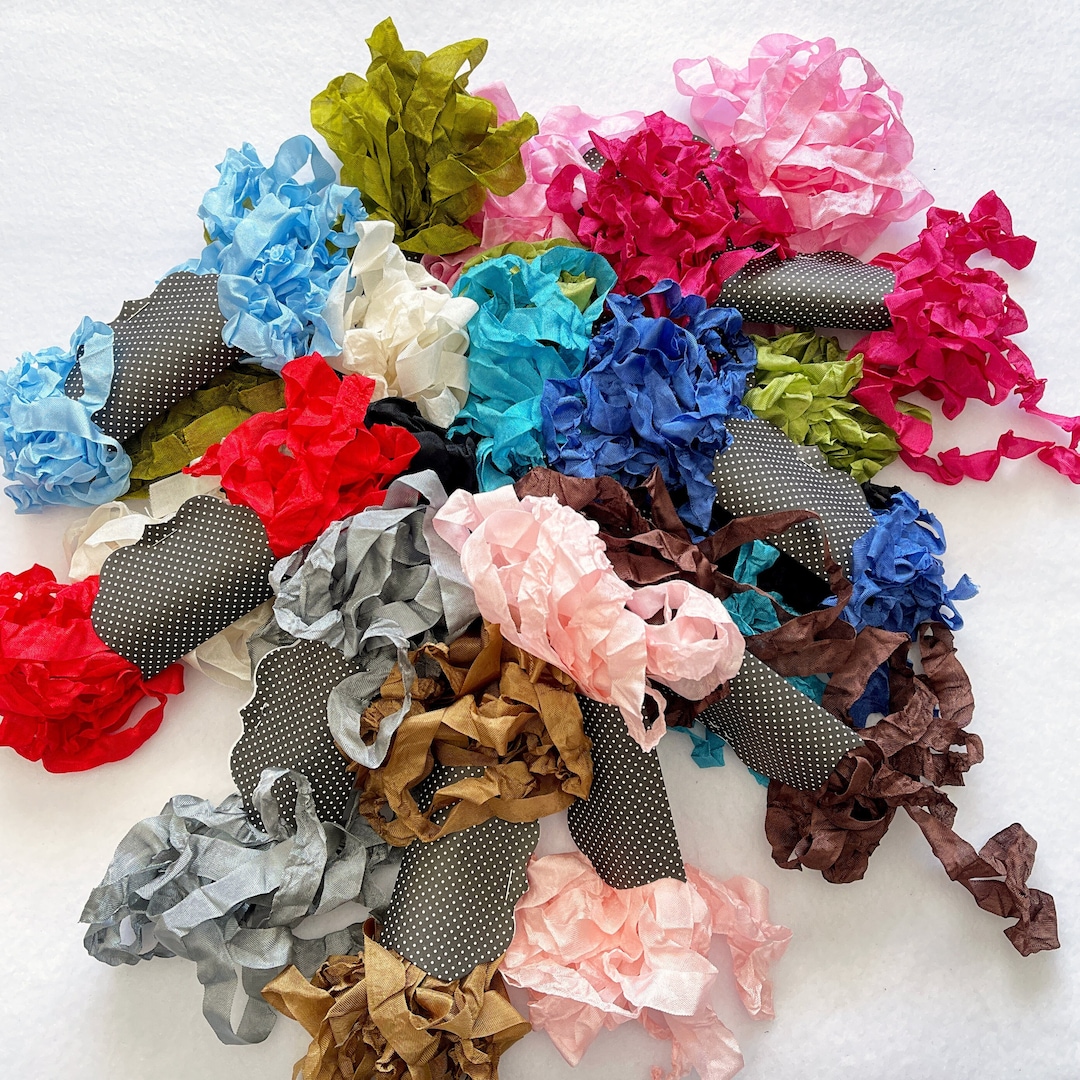 10 Yards Seam Binding Ribbon - 30 Feet Hand Crinkled - Wrinkled DIY Hug ...