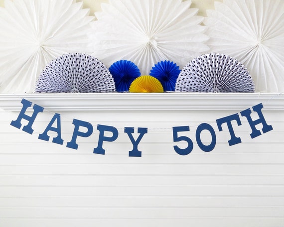 Items similar to Happy 50th Banner - 5 inch Letters - 50th Birthday ...